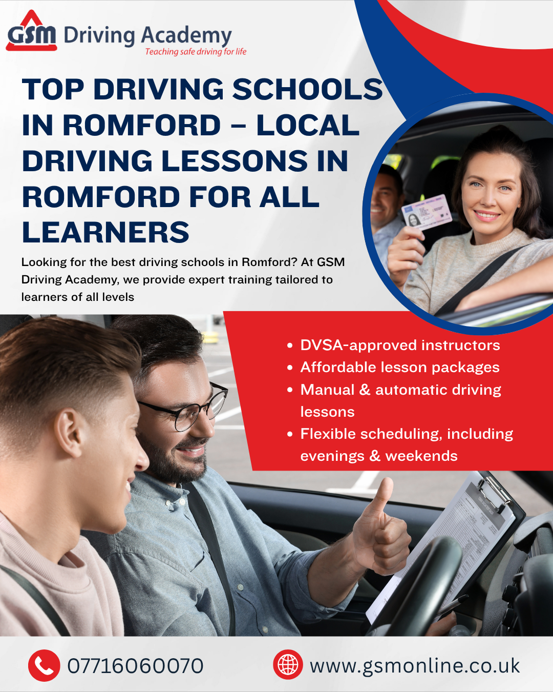 Top Driving Schools in Romford | Local Driving Lessons with GSM